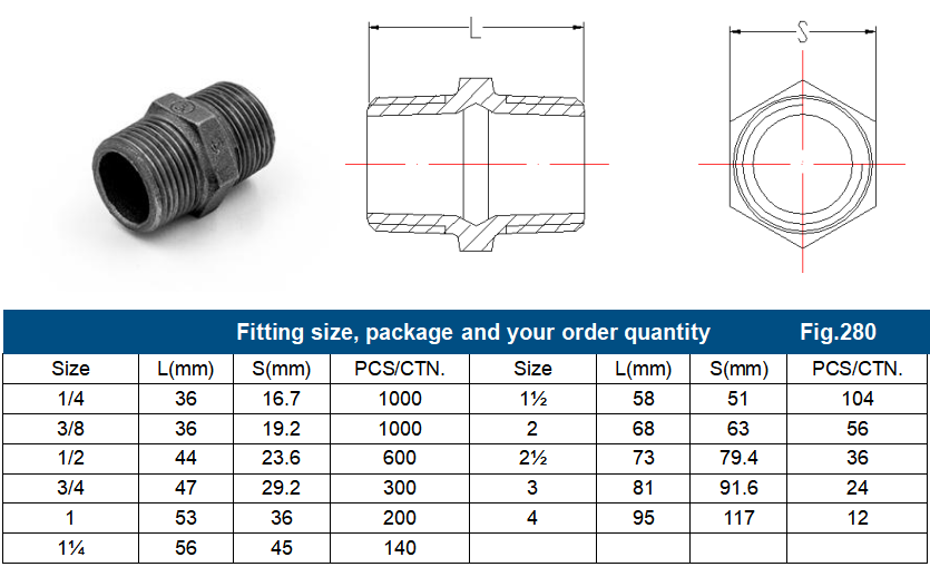BSP Black Hex Nipple Equal Company bsp-black-hex-nipple-equal-company