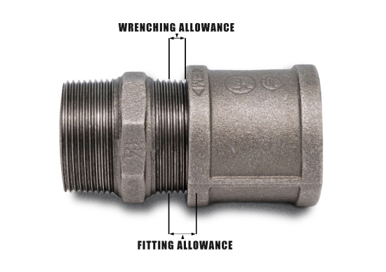 Why can't the threads of malleable pipe fittings be completely screwed in?